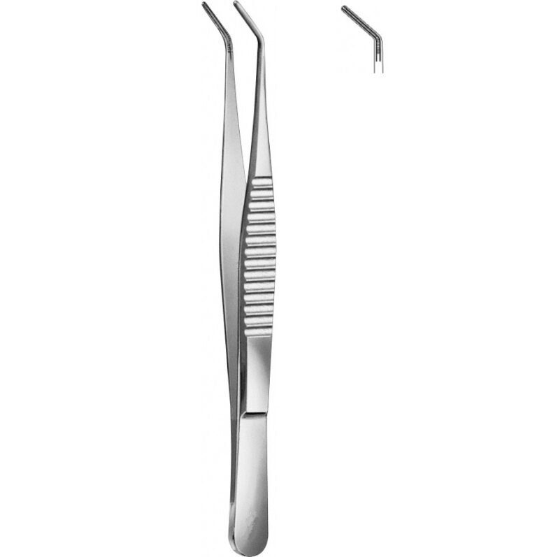 DeBakey Atraumatic Tissue Forceps, 2mm, angled, 16cm - Inter Links ...